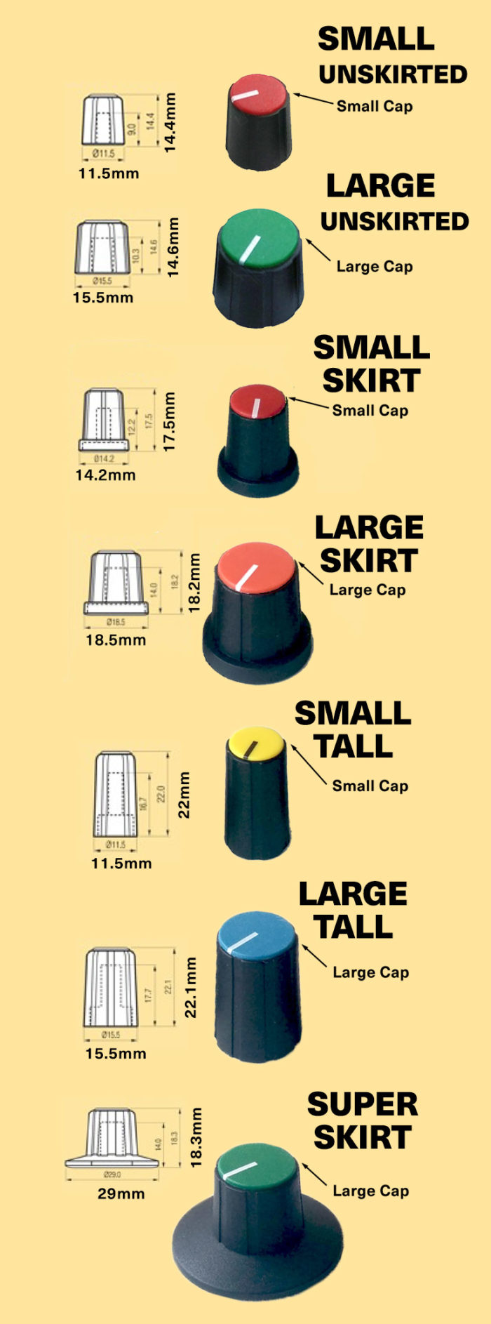 ‘Intellijel’ Black Knobs (Sifam/Selco) – Thonk – DIY Synthesizer Kits ...