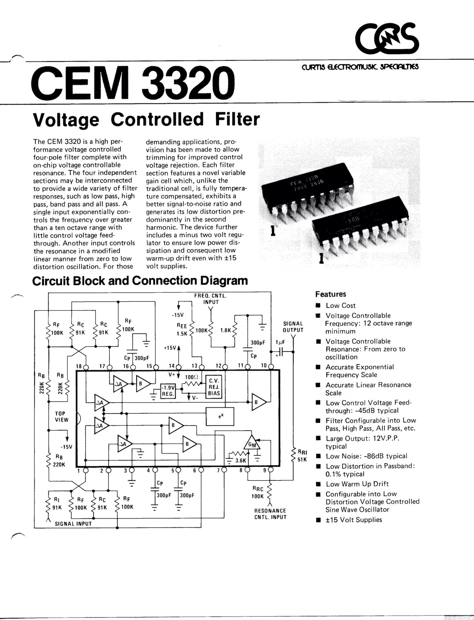 Curtis CEM3320 IC – Reissued VCF Chip – Thonk – DIY Synthesizer Kits ...